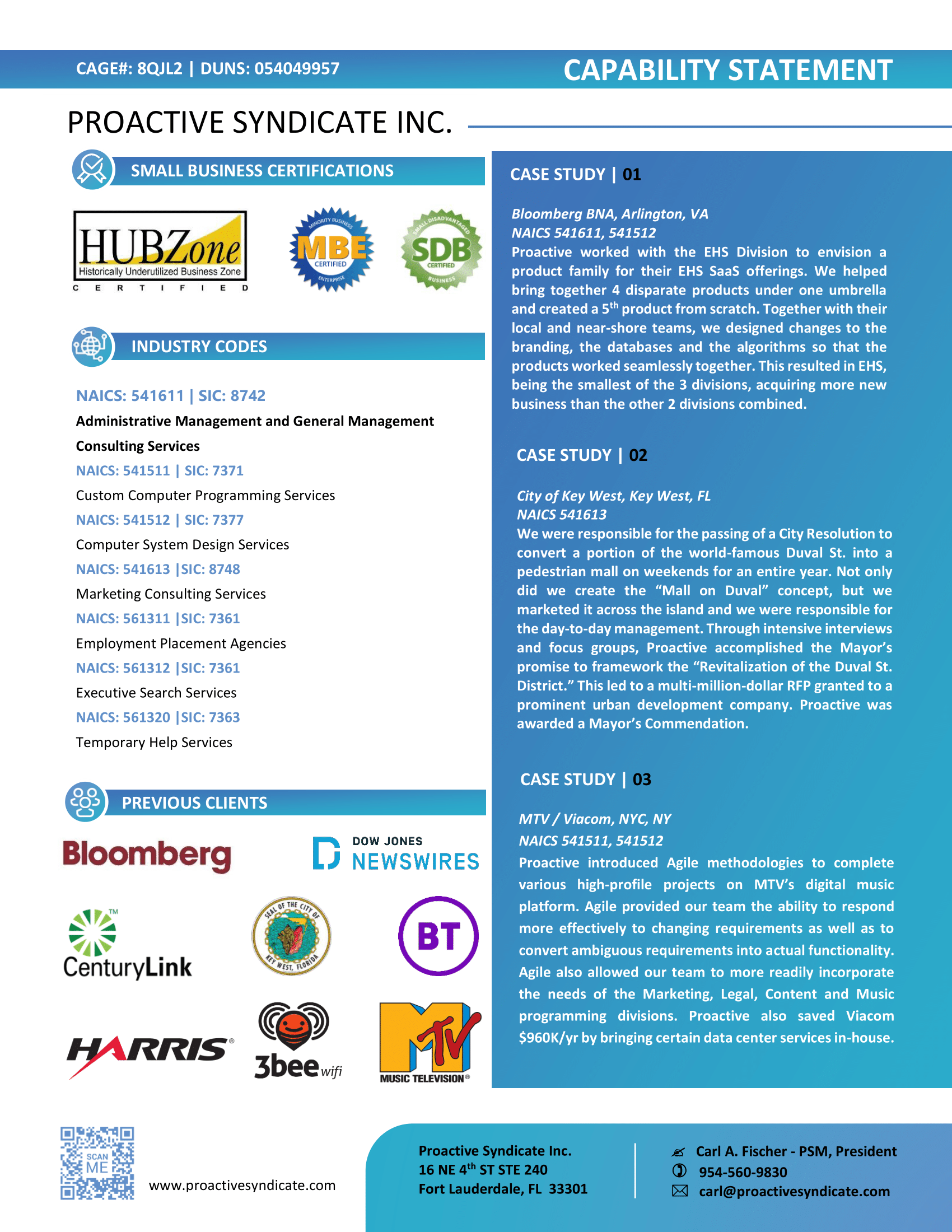 Capability Statement – Proactive Syndicate Inc.